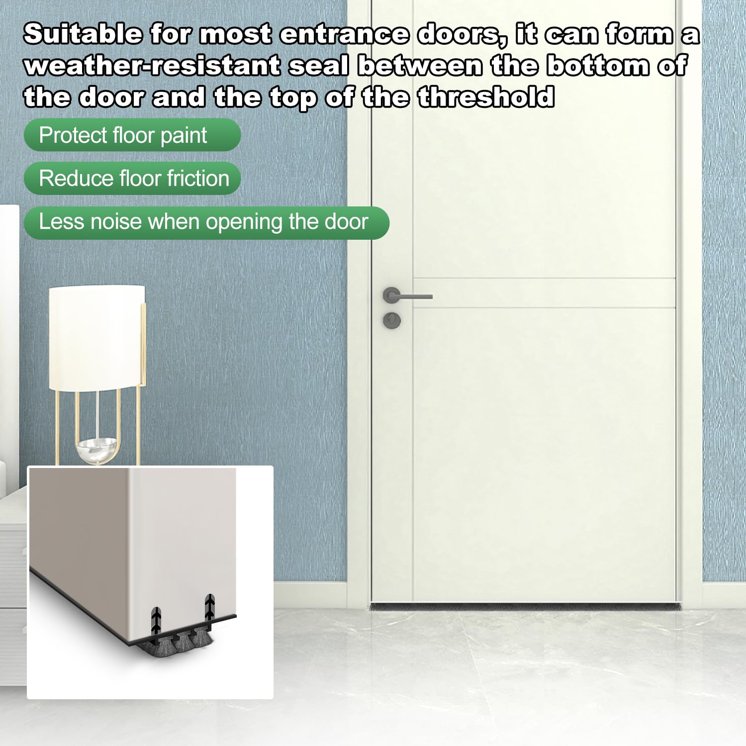 Snapklik.com : 2 Pack Door Draft Stopper, Cuttable Concealed Kerf ...