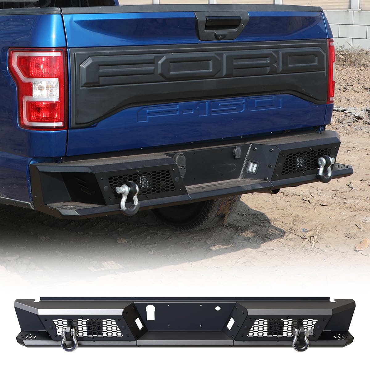 Amazon.com: WolfX Rear Bumper Compatible for Ford F150 2015 2016 2017 ...