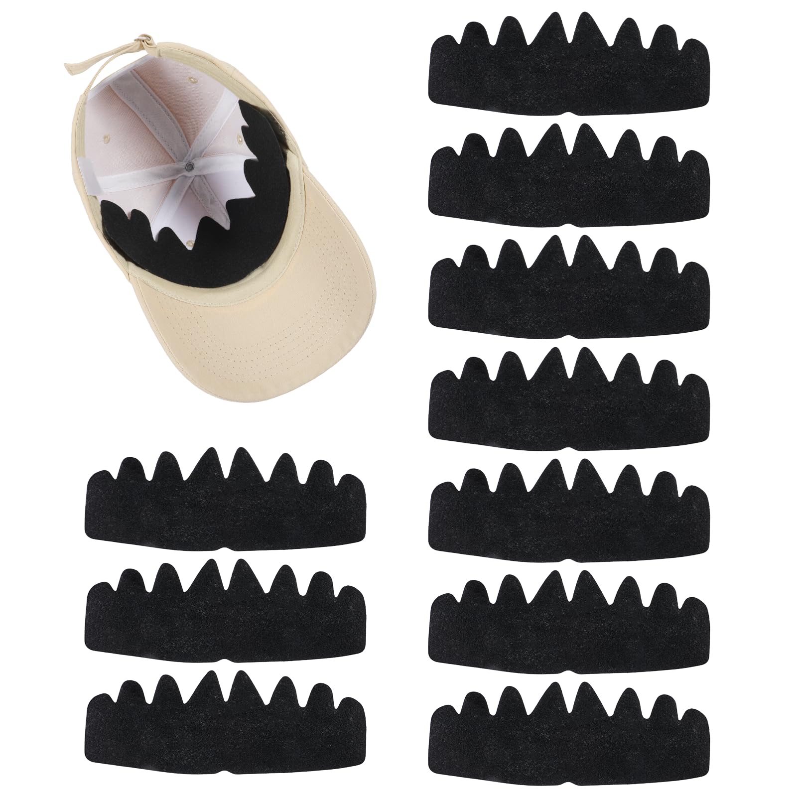 JIYIN 6 Pcs Black Baseball Caps Inserts Shapers, Reusable Hat Liner Cap ...