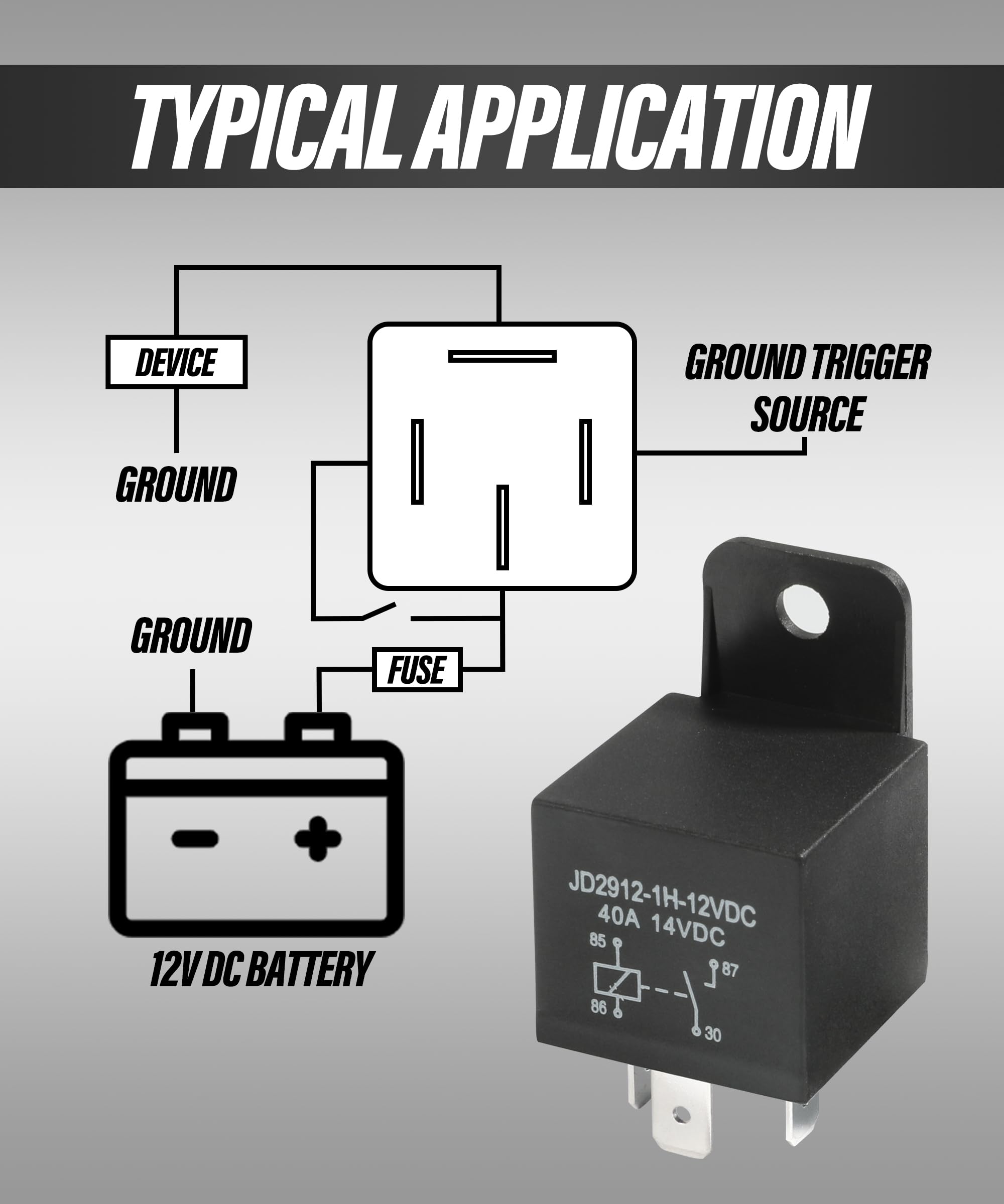 Snapklik.com : Reswish 2PCS 4 Pin 12V 40A SPST Car Relay