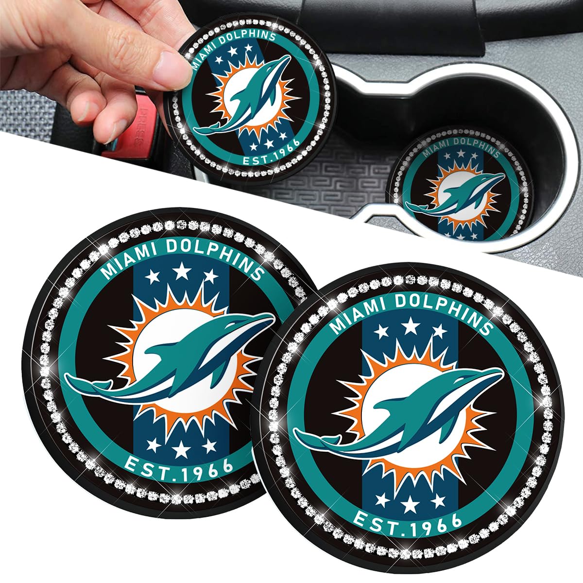 Amazon.com: Aoolpu 2PCS Car Cup Holder Coasters Accessories, 2.75-Inch ...