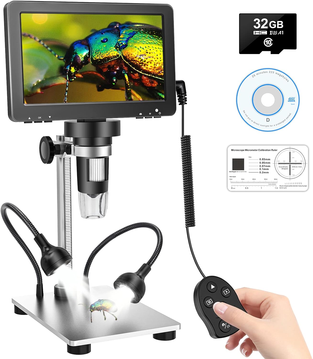 Amazon.com : 7" LCD Digital Microscope 1200X 12MP Coin Microscope for ...