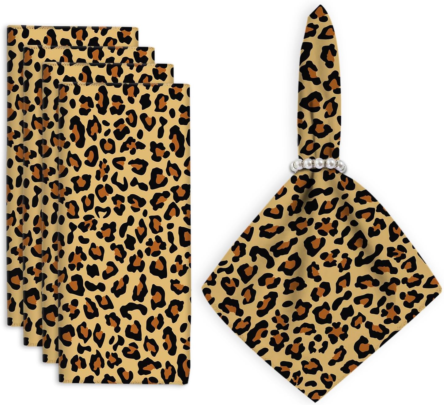 Amazon.com: Mud Pie Animal Print Cloth Napkin Set, Cheetah, 18" x 18 ...