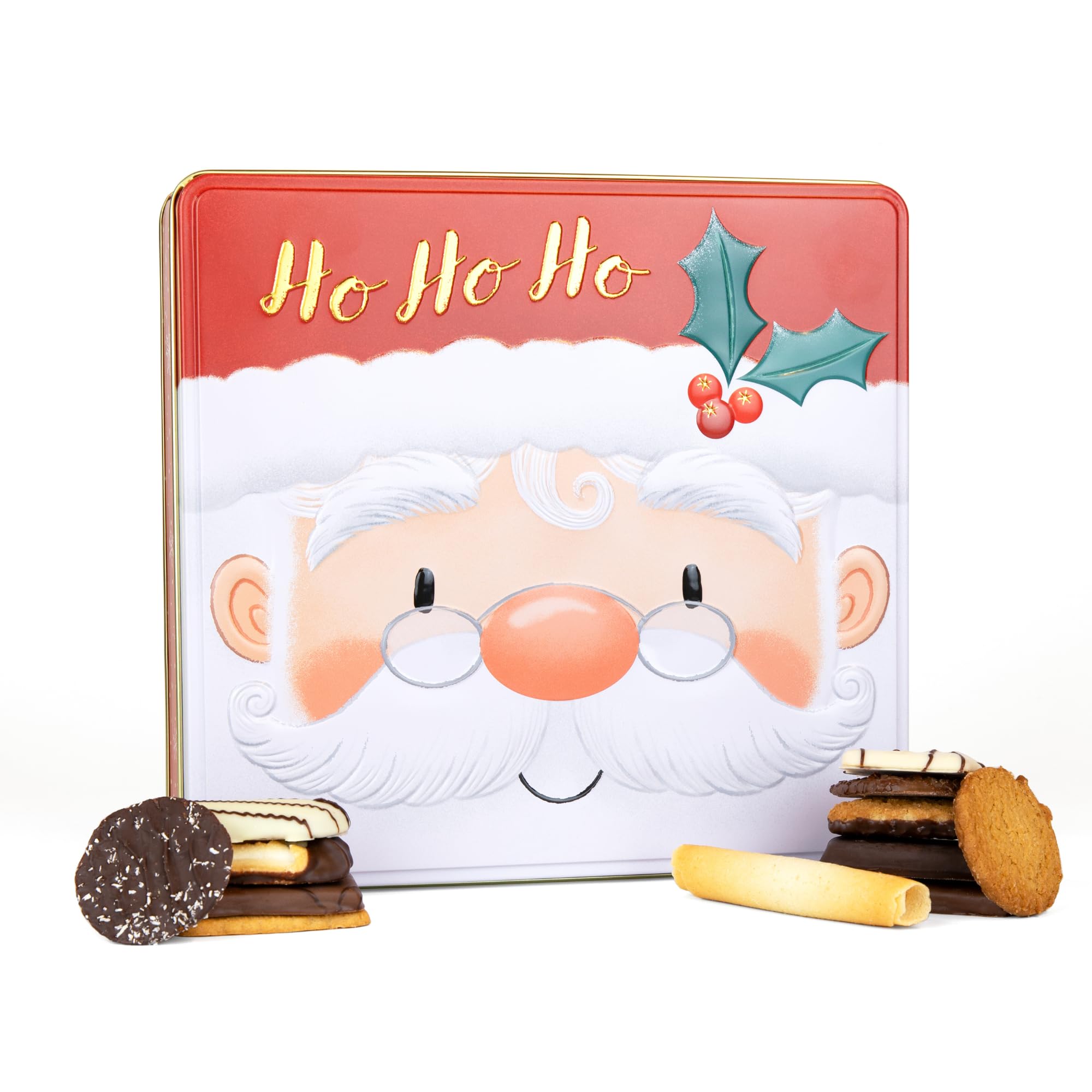 SANTA BELGIAN BISCUITS Square Tin - Christmas Biscuit Tins, Belgian ...