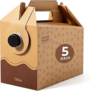 Amazon.com: Fit Meal Prep 5 Pack 120 oz Disposable Coffee Dispensers with Handle, Insulated to ...