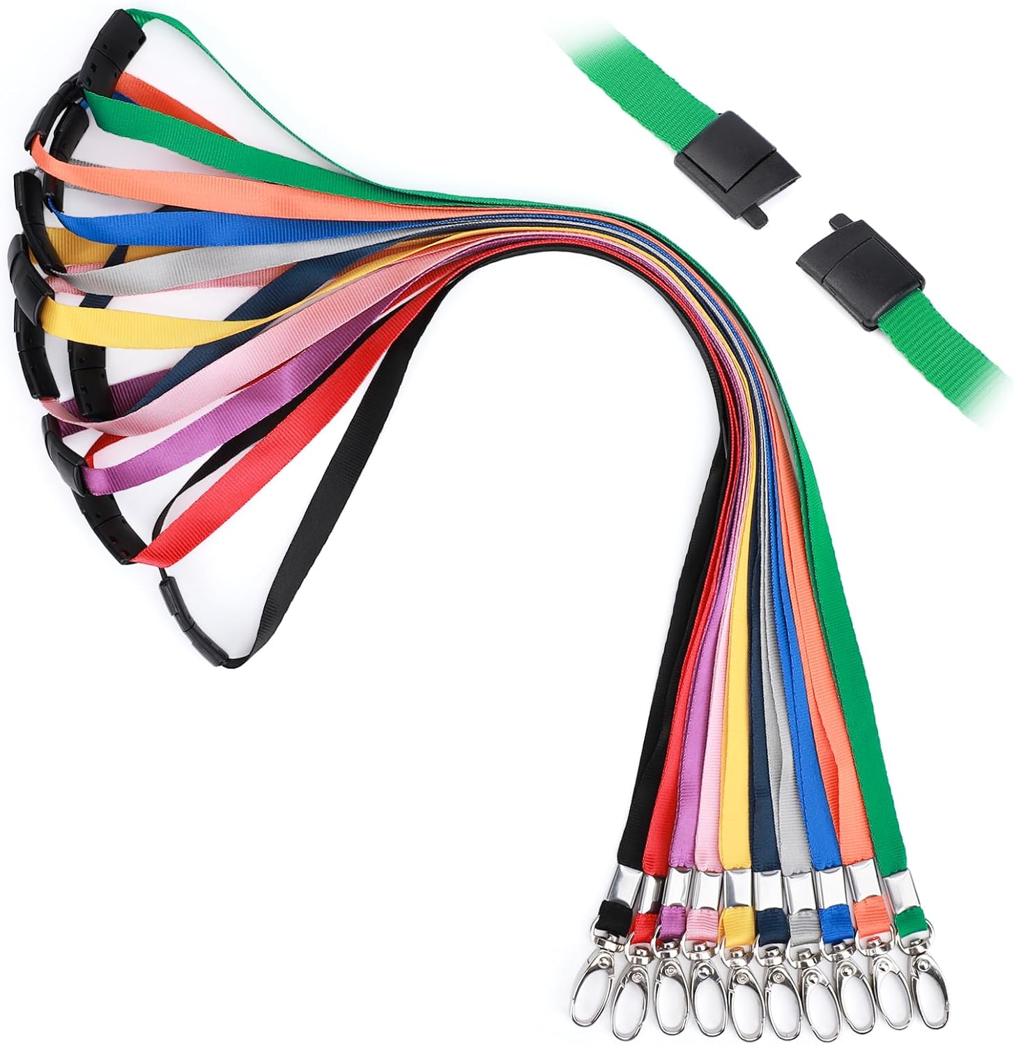 Segus Safety Lanyard, 10Pcs Coloured Lanyards, Security Lanyard with ...