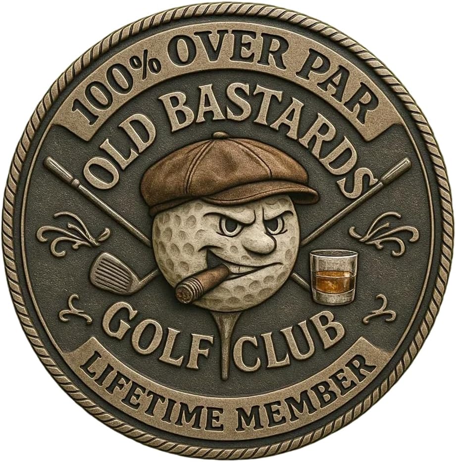 Amazon.com: Over Par Old Bastards Golf Coin, Funny Double Sided ...