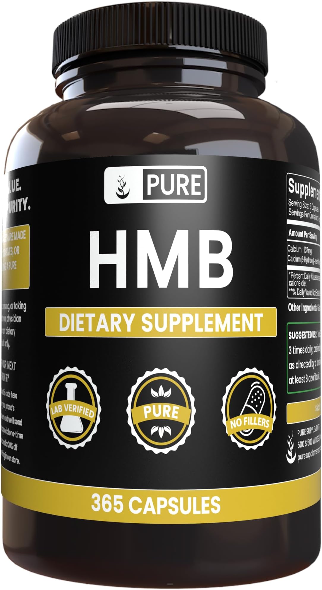 Amazon.com: Pure Original Ingredients HMB (365 Capsules) No Magnesium ...