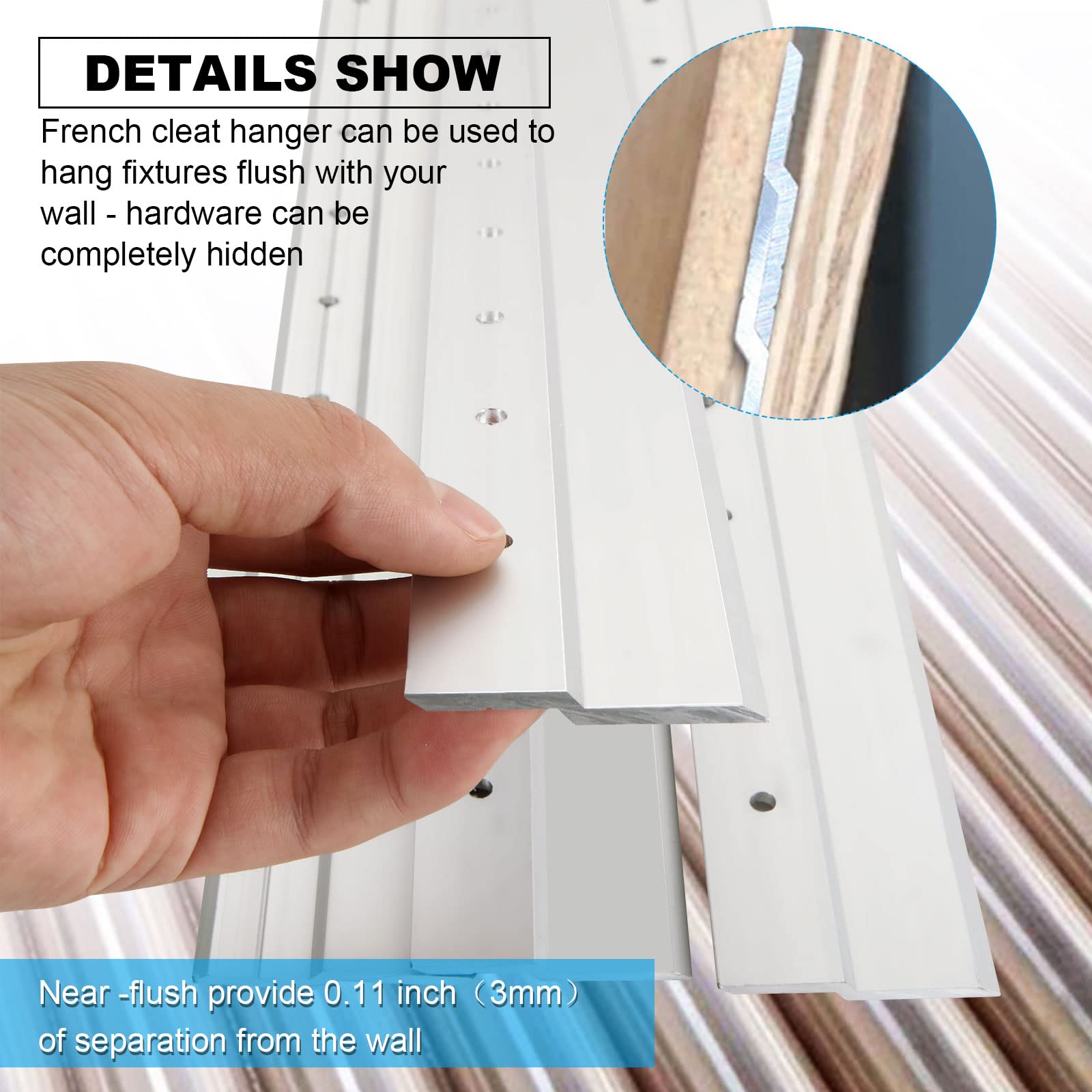 Snapklik.com : 2 Pair 18 Inch French Cleat Hanger, French Cleat Picture ...