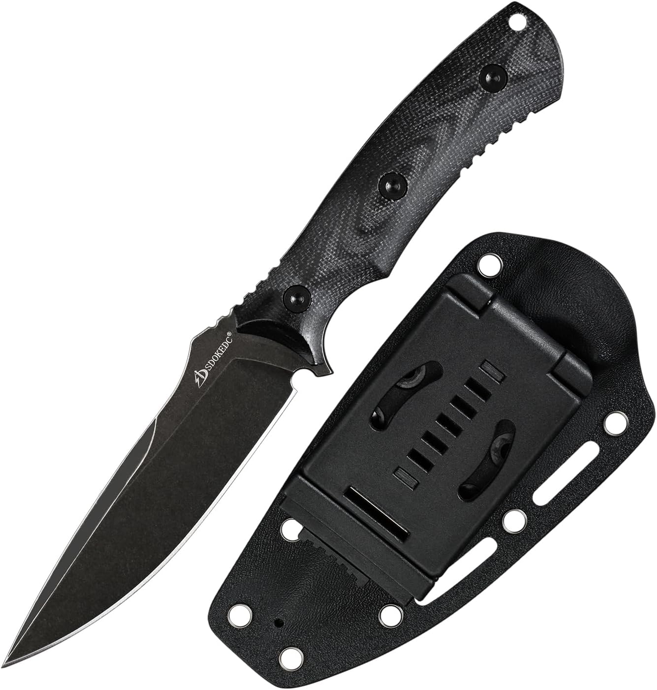 Amazon.com : SDOKEDC DC53 Steel Fixed Blade Knife With Sheath Micarta Handle Knives for EDC ...