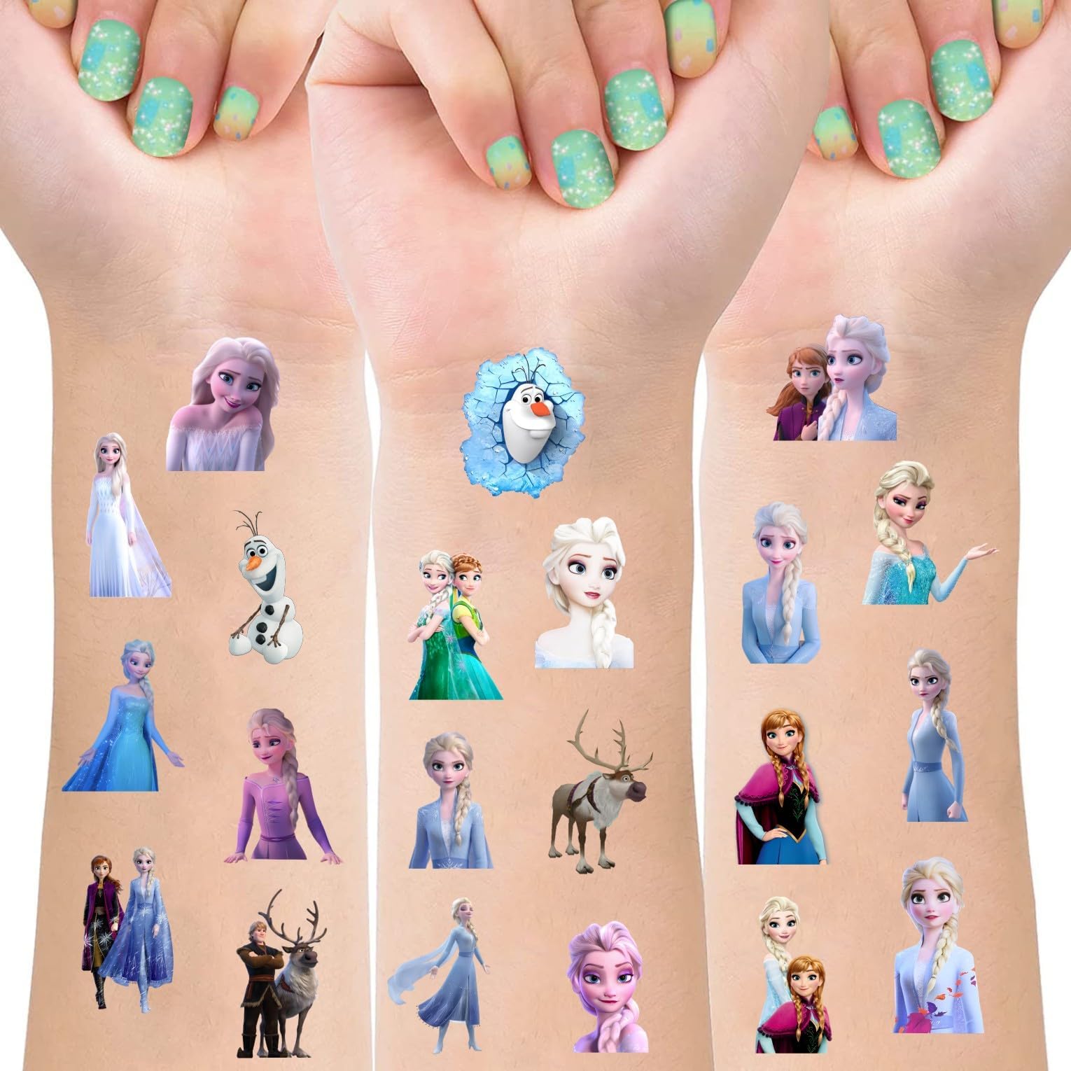 Amazon.com: 8 Sheets Frozen Temporary Tattoos for Kids, Cute Frozen ...