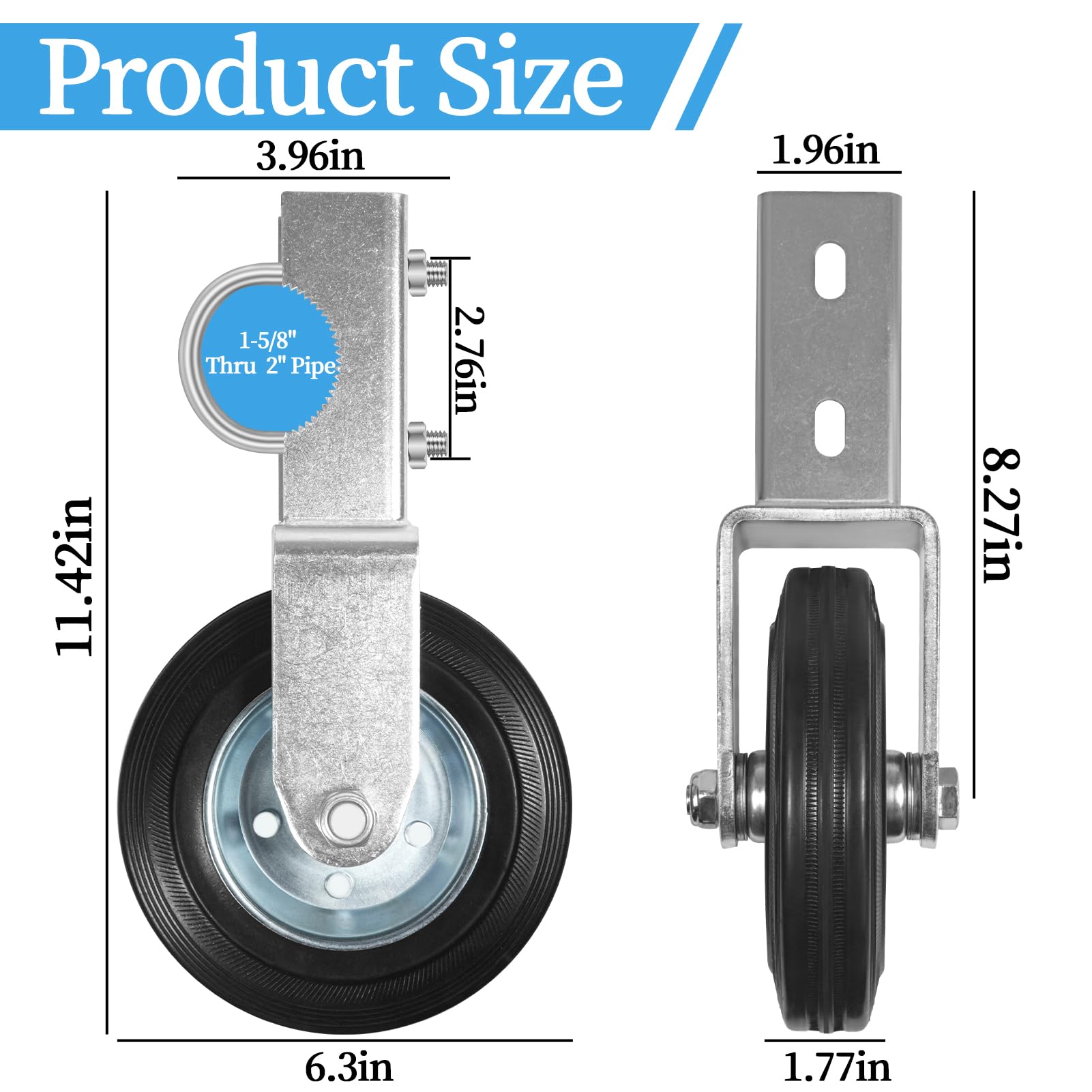 Snapklik.com : 6" Gate Wheel For Supporting Metal Swing Gates