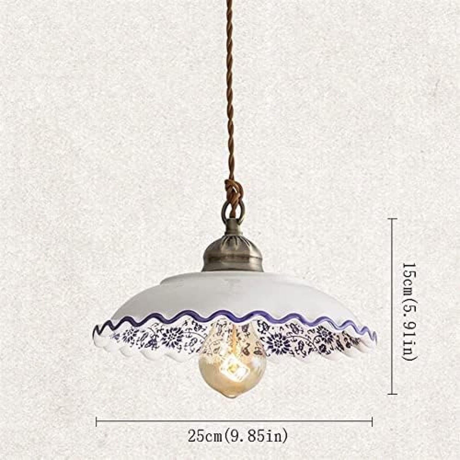 Vintage Porcelain Light Fixtures White And Blue Ceramic Ceiling Light