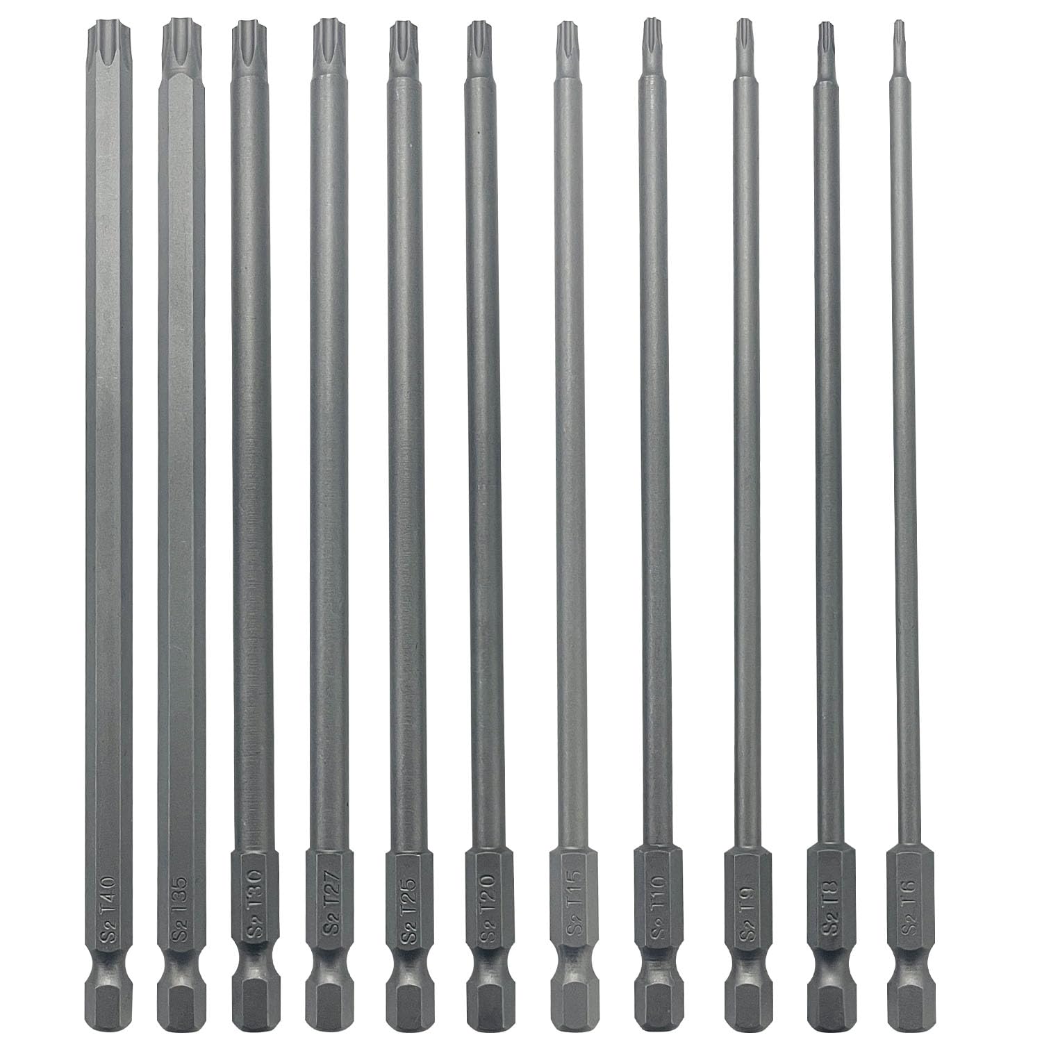 Sutekus 6" Long Torx Bit Set 11 Piece Torx Head Screwdriver Bit Set ...