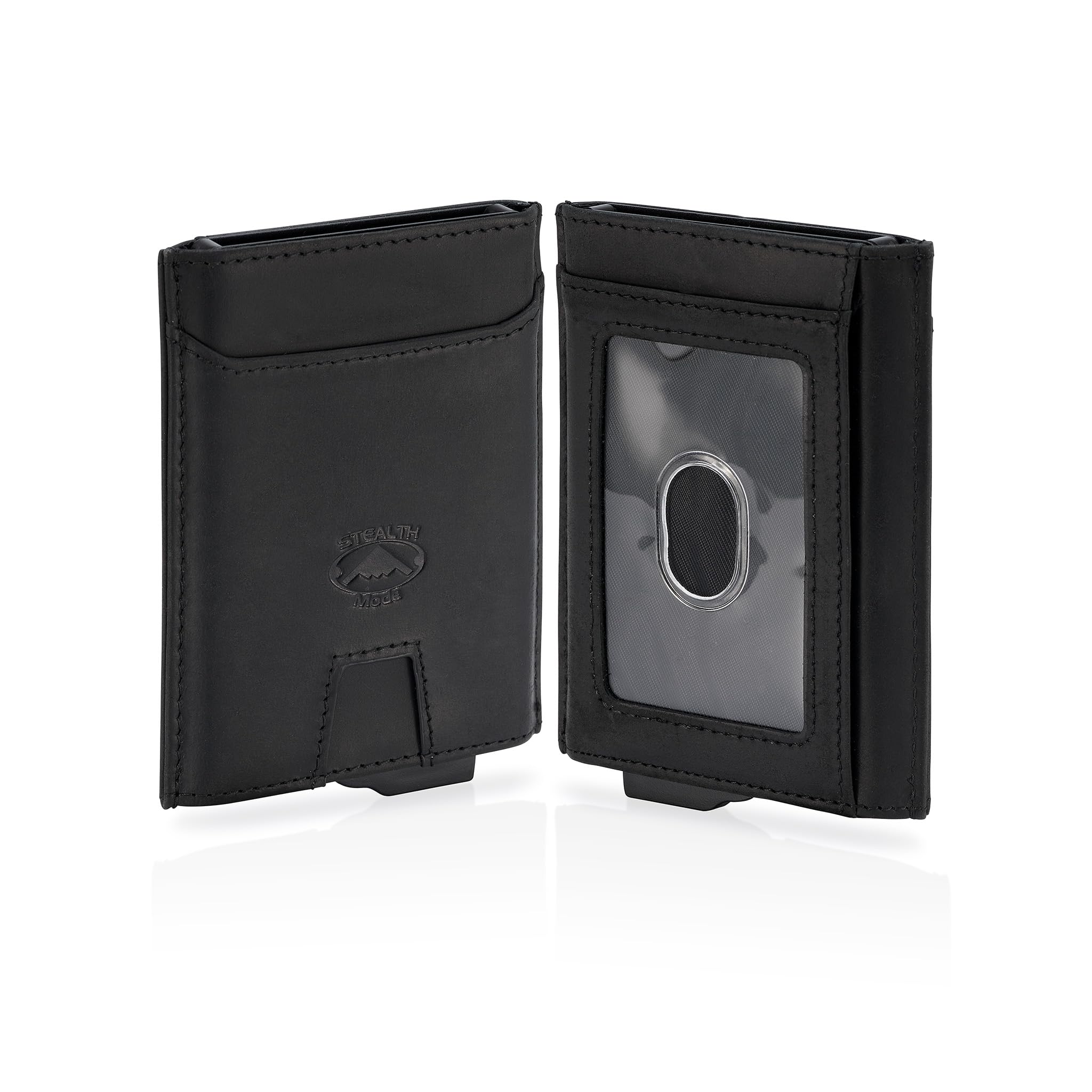 Amazon.com: Stealth Mode Pop-Up Leather Wallet - RFID Blocking Front ...