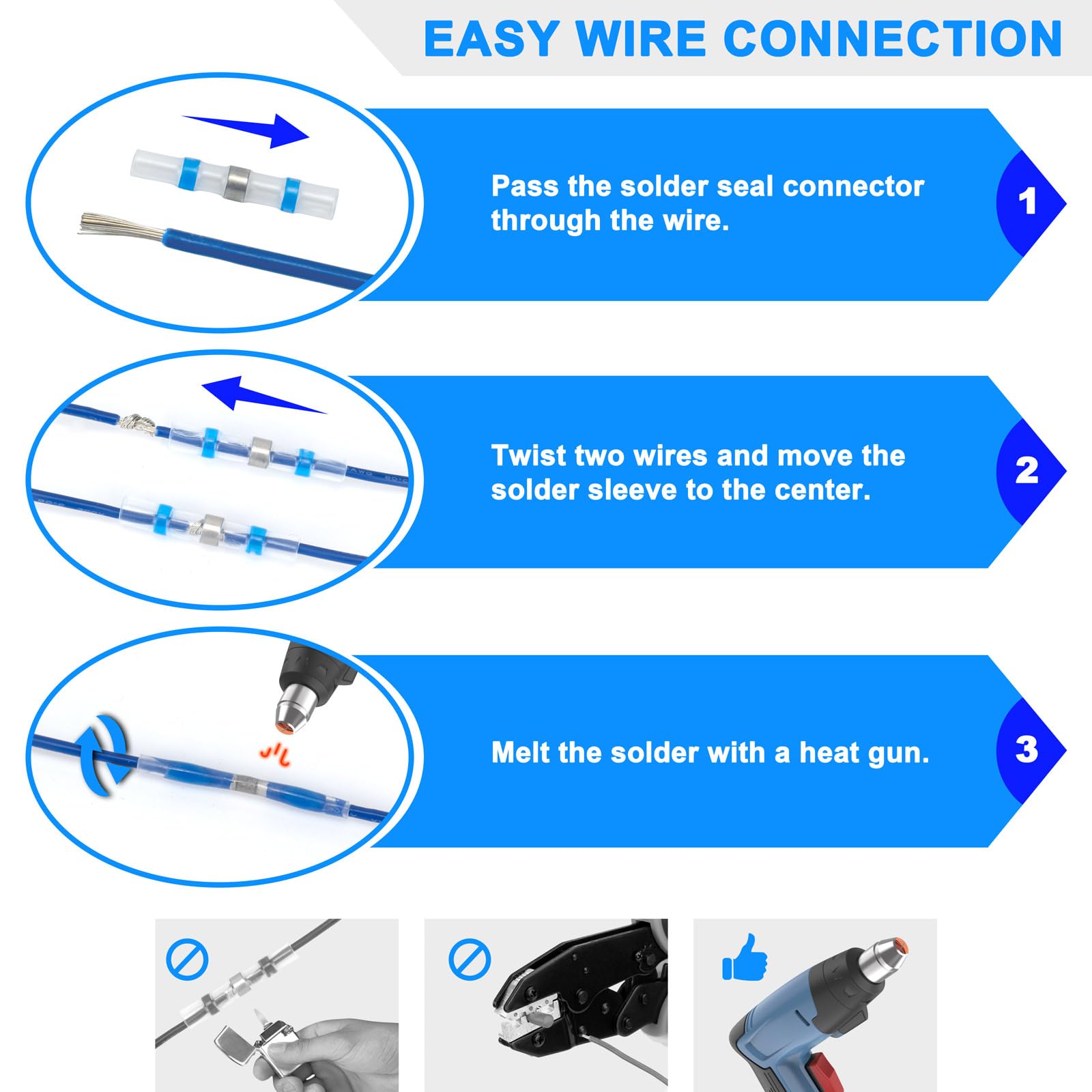 Snapklik.com : Sanuke 420PCS Solder Seal Wire Connectors Kit, Heat ...