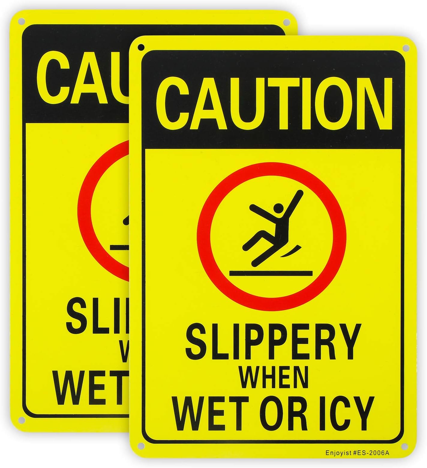 Amazon.com: 2 Pack Caution Slippery When Wet or ICY Sign, 10"x 7" .04 ...