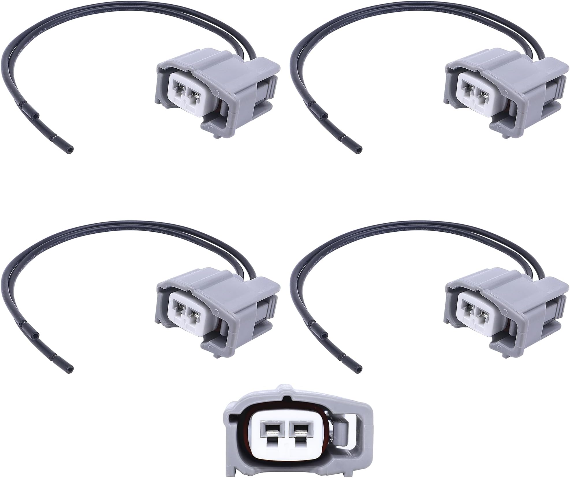 Amazon.com: HiSport Fuel Injector Connectors Socket Plugs with Pigtail ...