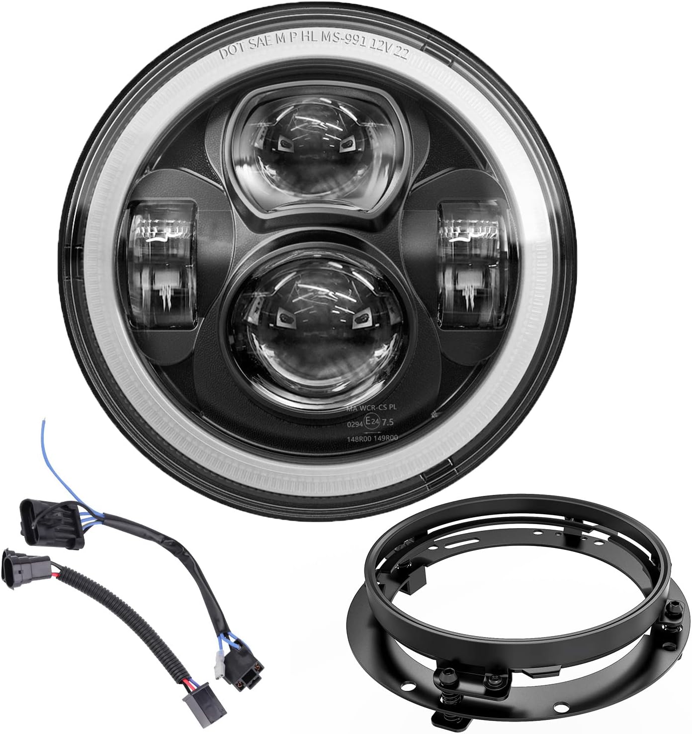 Amazon.com: TRUCKMALL 7 Inch LED Headlight Motorcycle Headlights ...