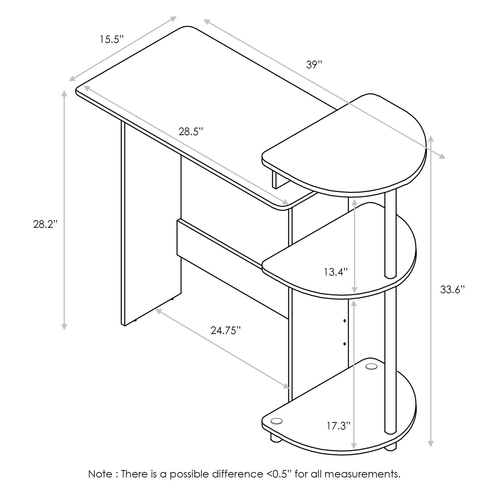 Snapklik.com : Furinno Compact Computer Desk