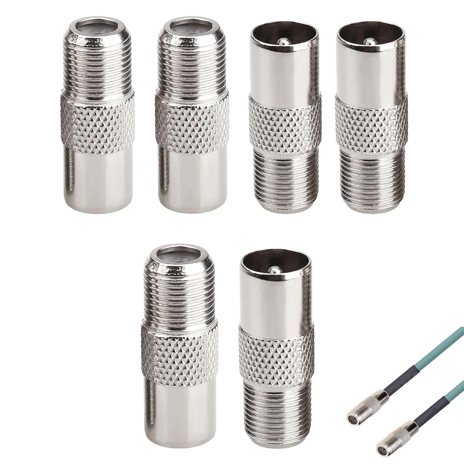 wodehahagou 6 Pcs F-Connectors Adapter to Coax Plug Male to Coax Plug ...