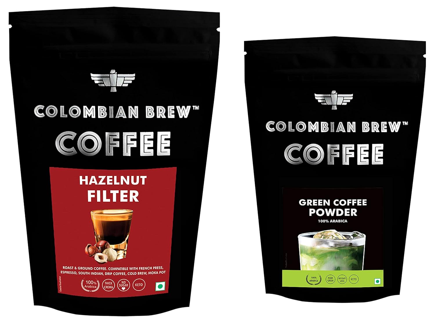 Colombian Brew Hazelnut Filter Coffee Powder, Arabica Roast & Ground ...