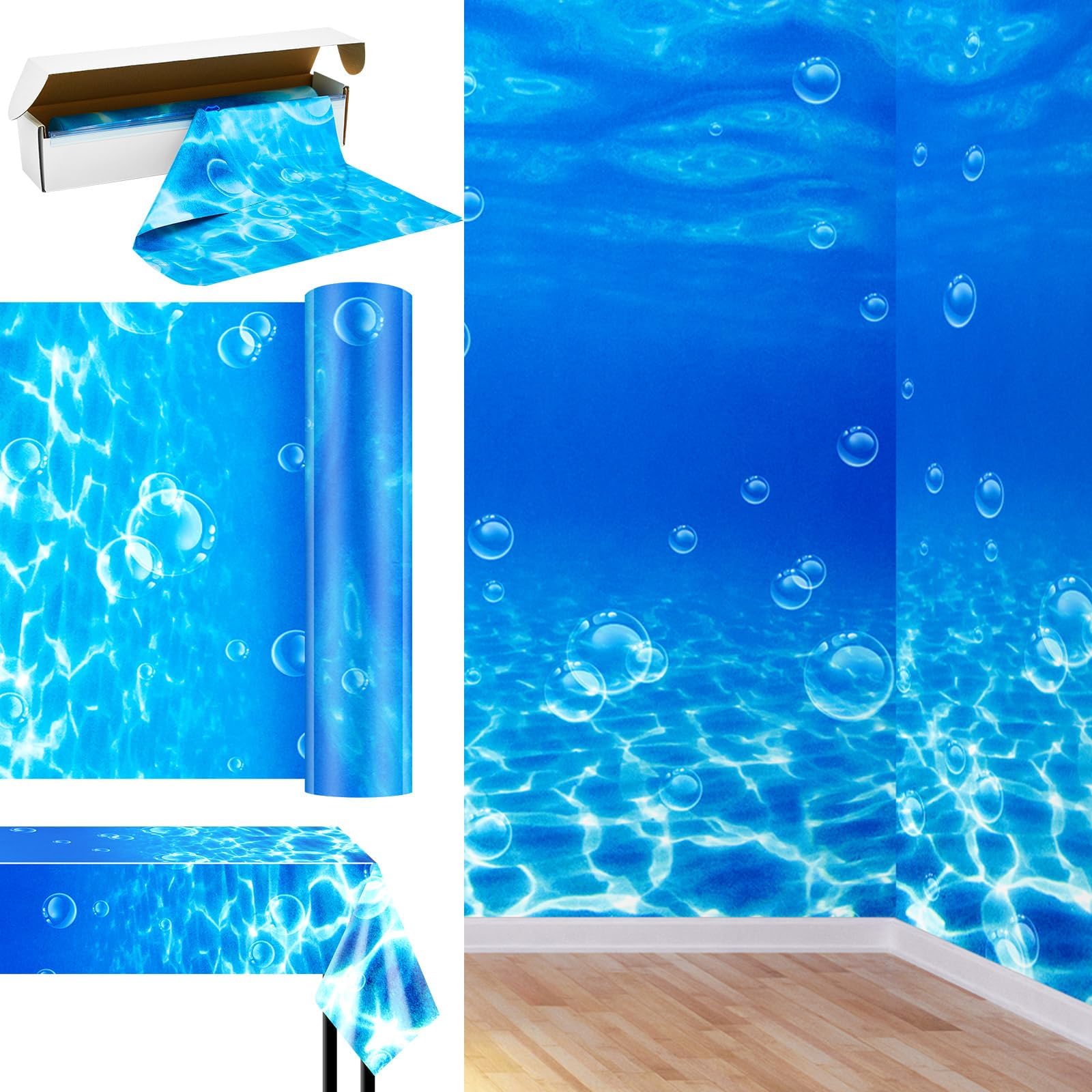 Amazon.com: 1200x54 Inch Under The Ocean Tablecloth Ocean Plastic ...
