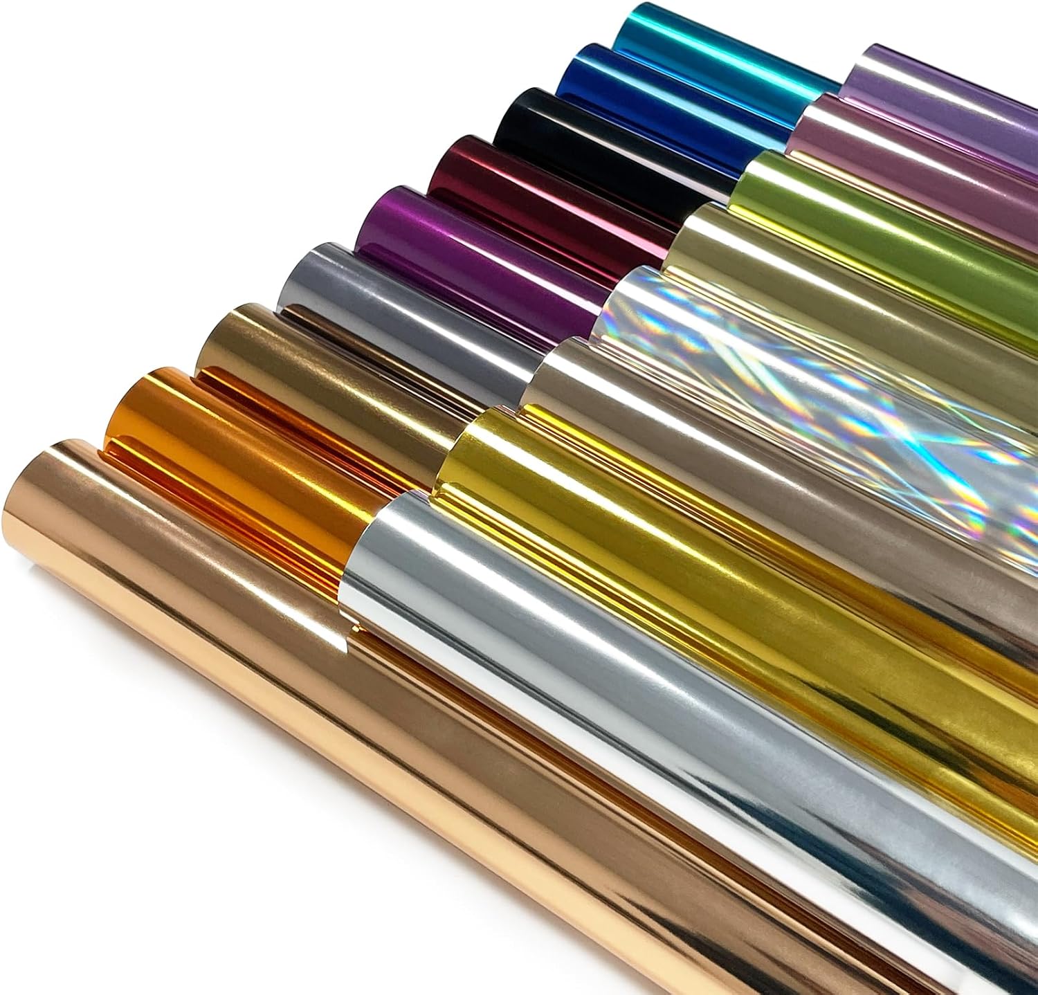 Amazon.com: ROFISUE Sheet Metallic Foil Heat Transfer Vinyl Bundle – 12 ...
