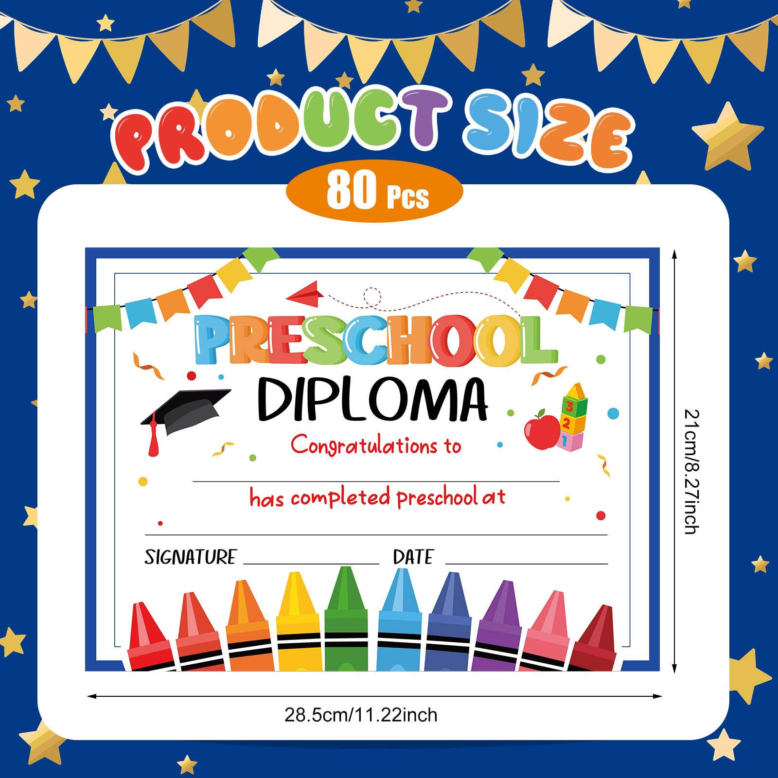 Snapklik.com : Colarr 80 Pcs Preschool Diploma Certificate Kid ...