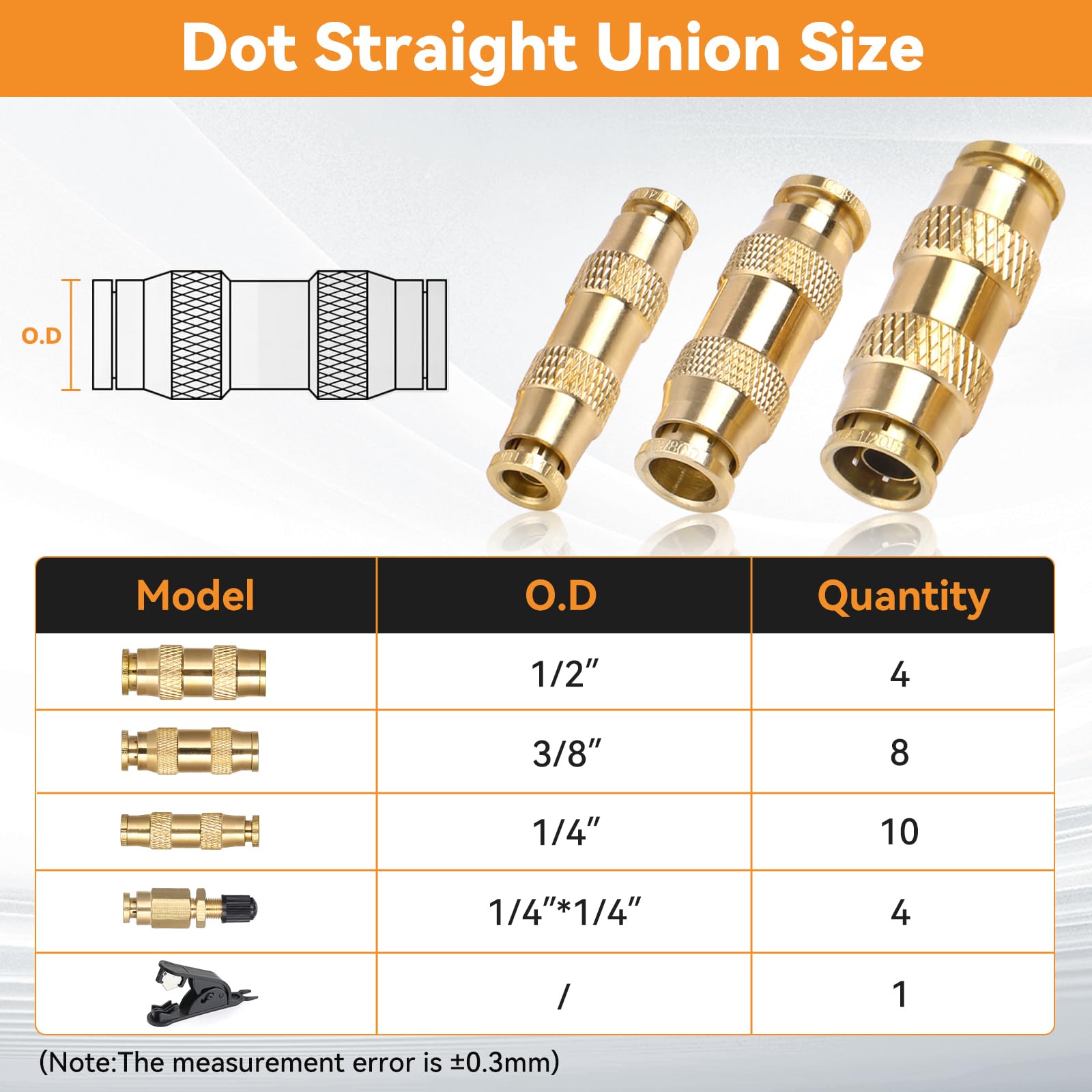 Snapklik.com : HOTROSE 27PCS Brass DOT Air Line Fittings Kit 1/4 3/8 1/ ...
