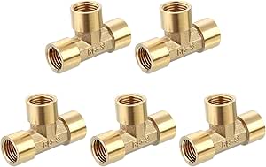 Amazon.com: uxcell Brass Tee Pipe Fitting, G1/4" x G1/4" x G1/4" 3 Way ...