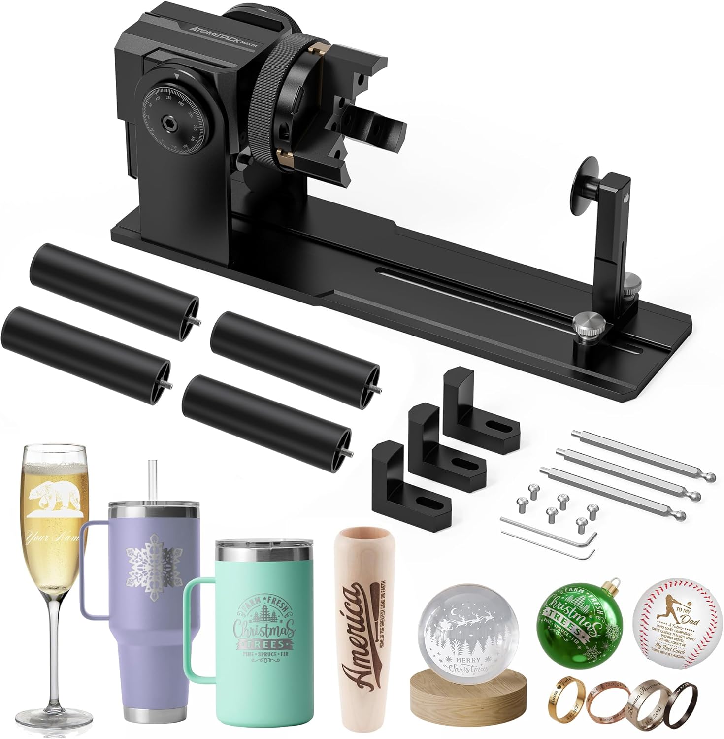 Amazon.com: ATOMSTACK R1 V2 Laser Rotary Chuck Engraver Multi-function ...