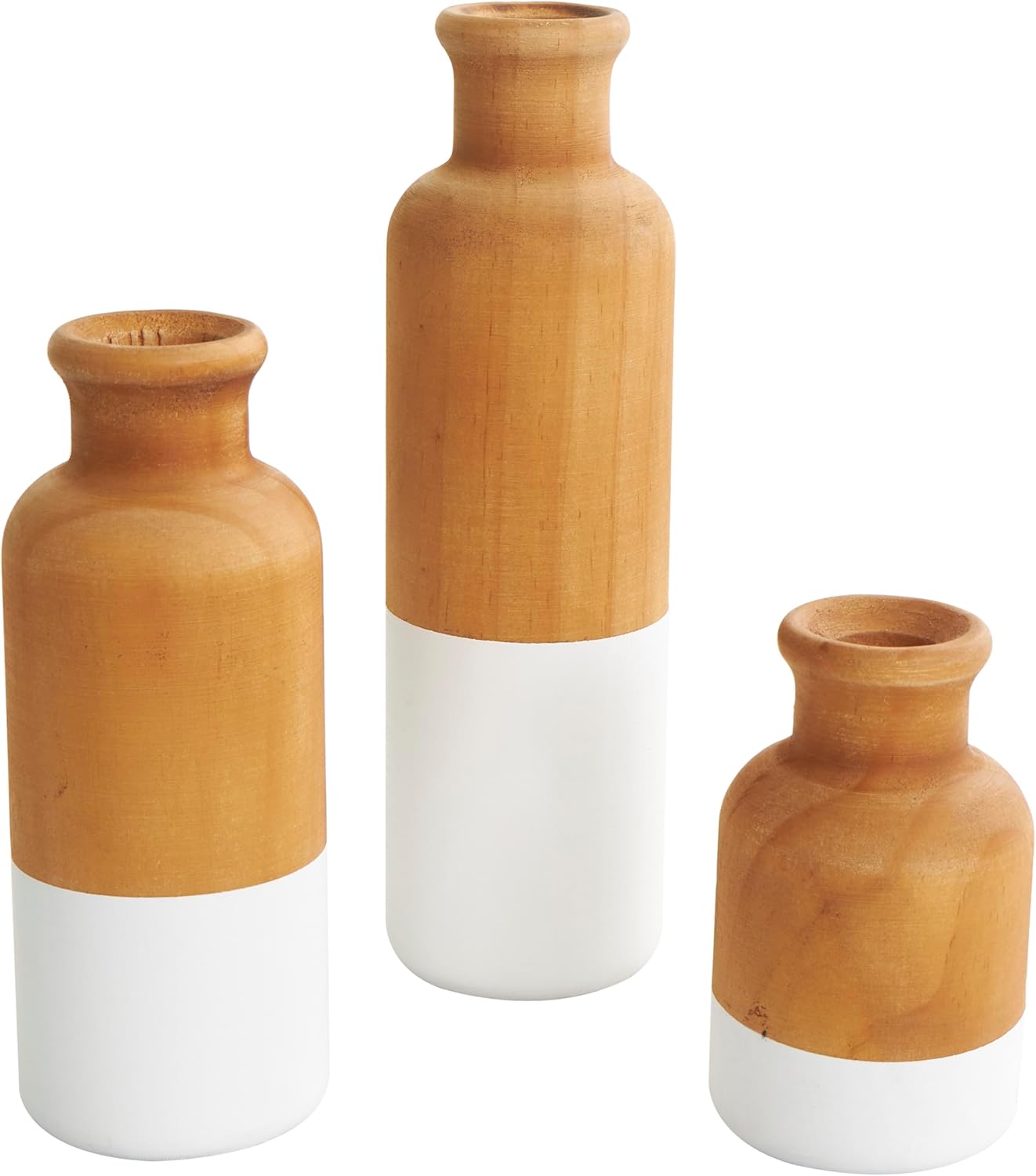 Amazon.com: Deco 79 Wood Decorative Vase Colorblock Centerpiece Vases ...