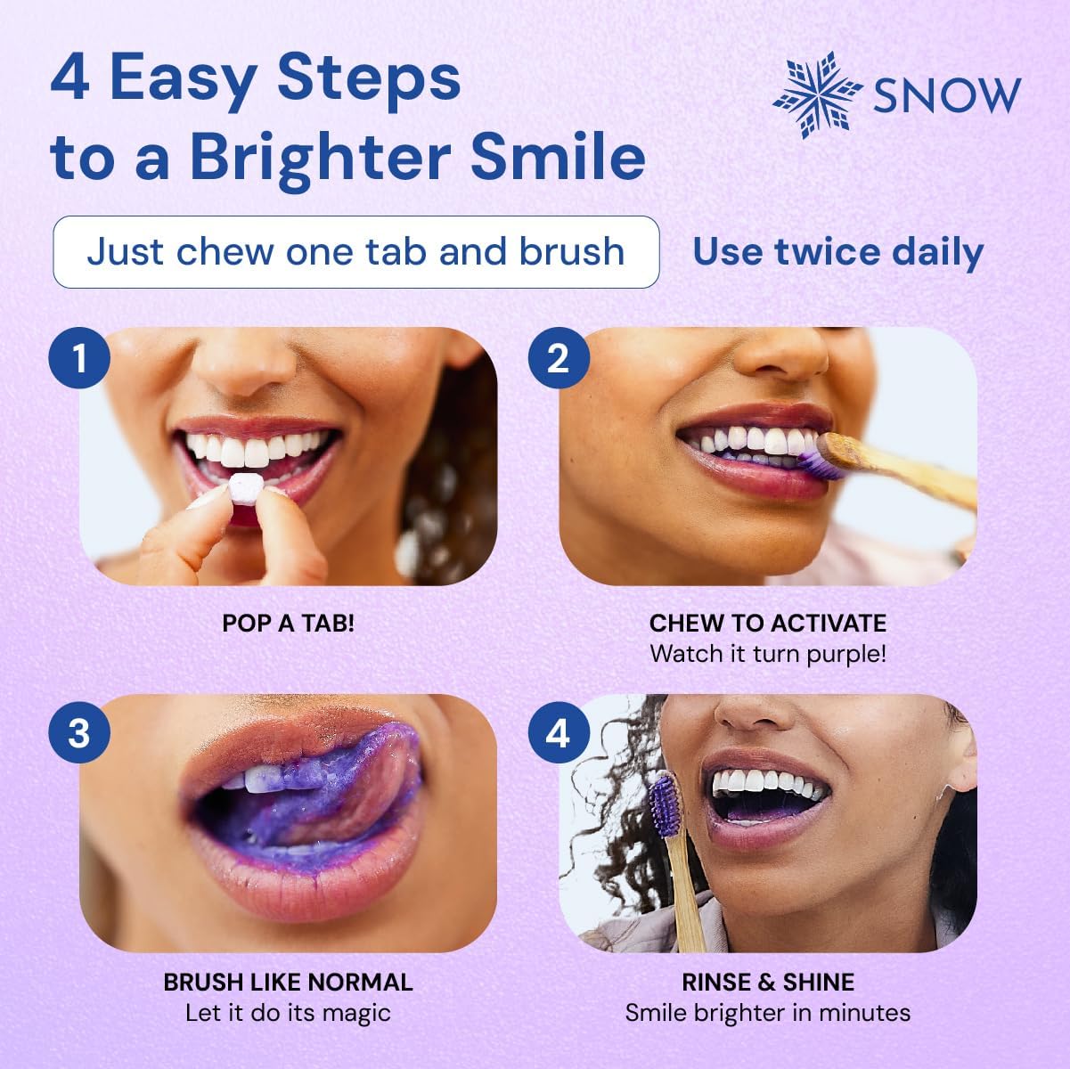 SNOW Purple Whitening Toothpaste Tablets - 30 Count, Purple Toothpaste ...