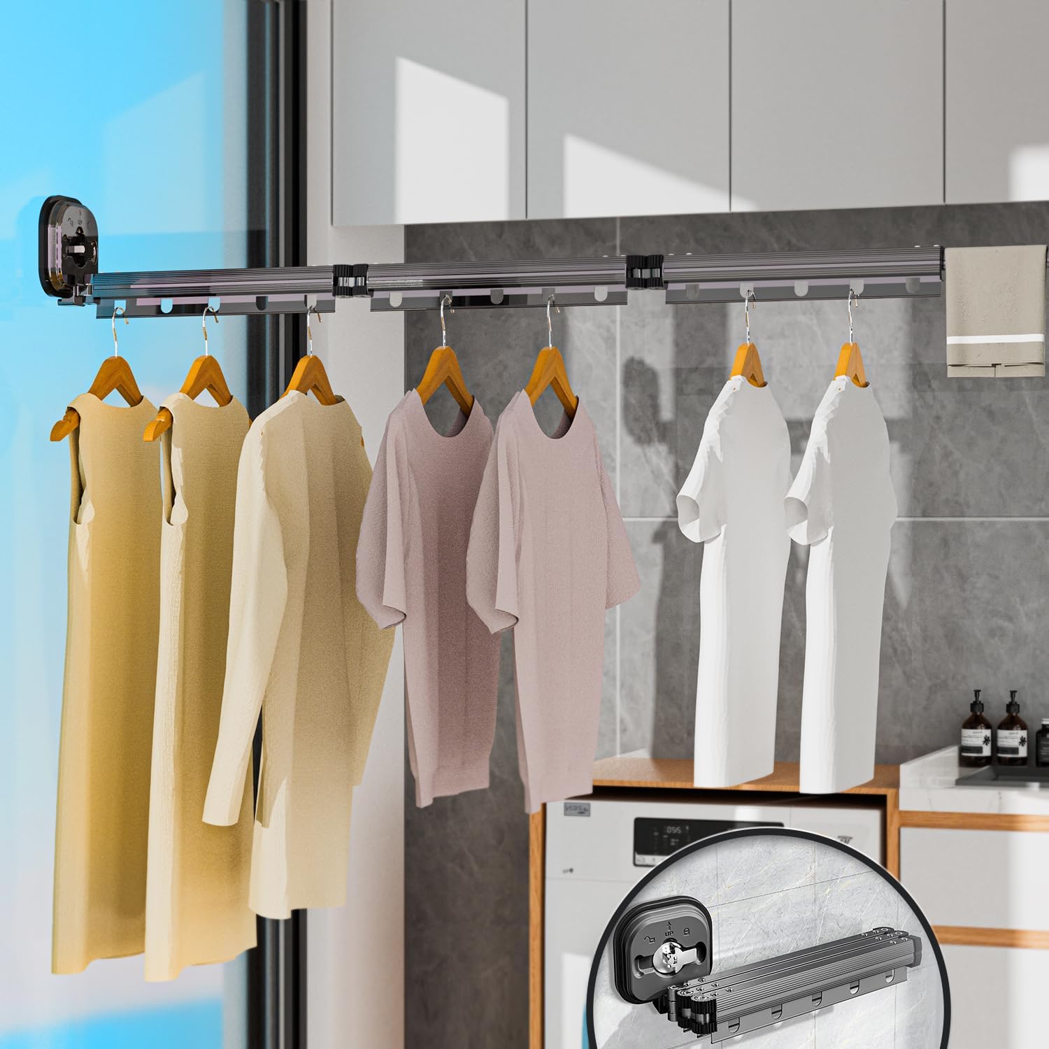 Amazon.com: CRMCR Vacuum Suction Cup Punch-Free Wall Mounted Space ...