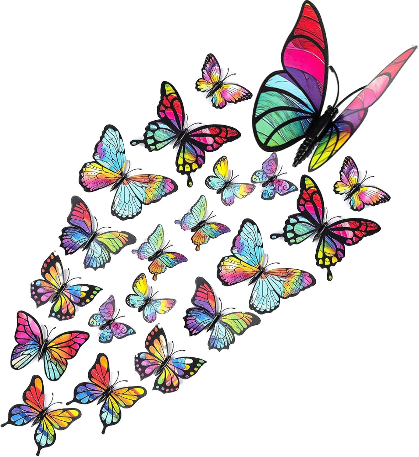 Amazon.com: 3D Butterfly Wall Decor, (24 Pcs) Double-Sided Butterfly ...