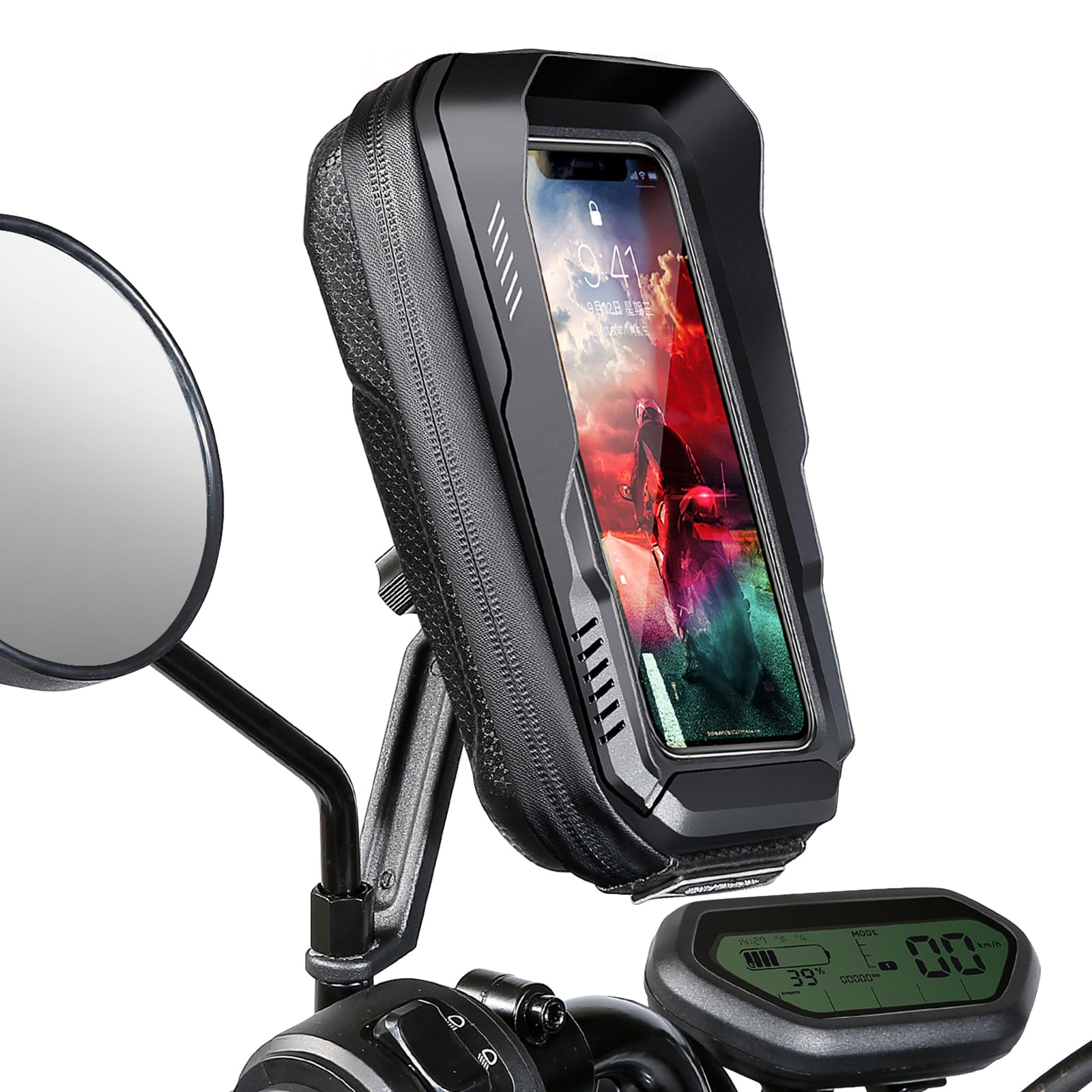 BKNOOU Motorcycle Phone Holder Waterproof Motorcycle Cell Phone Mount ...