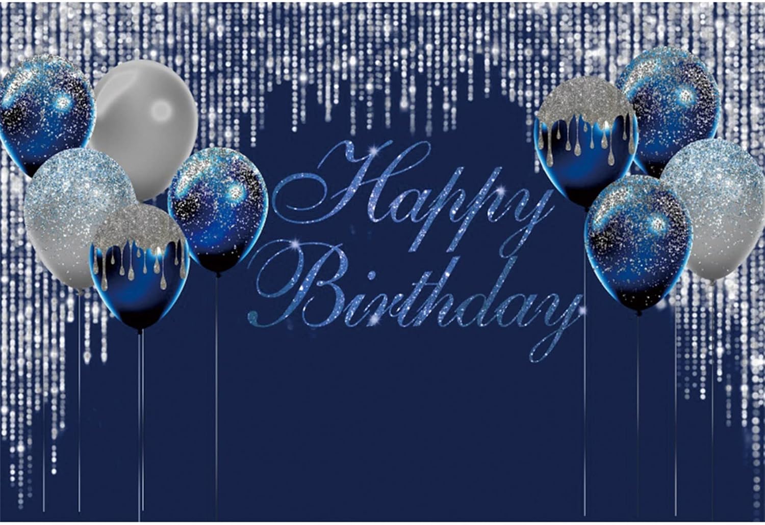 Amazon.com : LFEEY 10x8ft Blue Birthday Backdrop with Glitter Balloon ...