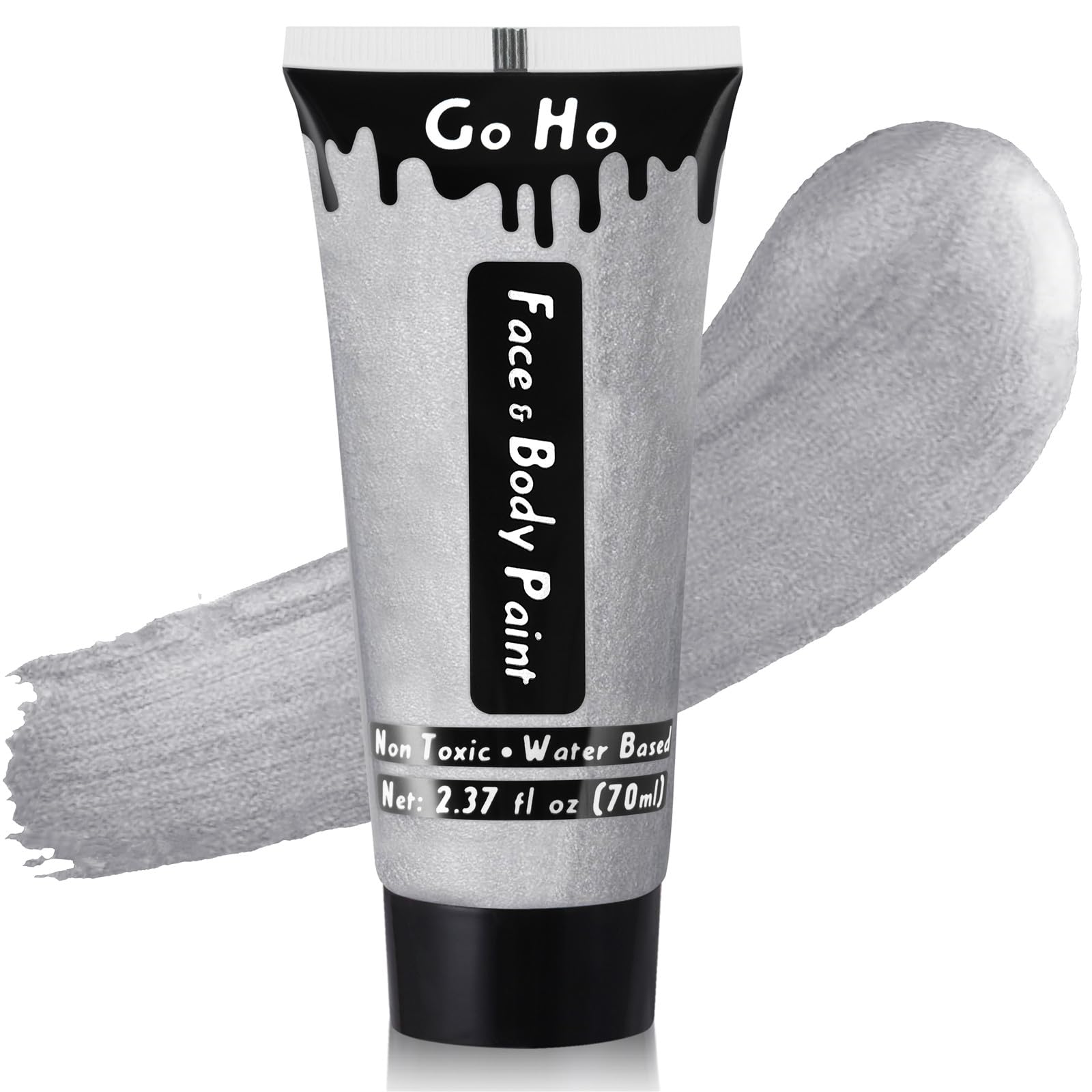 Go Ho Silver Body Paint for Skin Metallic (70 ml),Large Tube Water ...