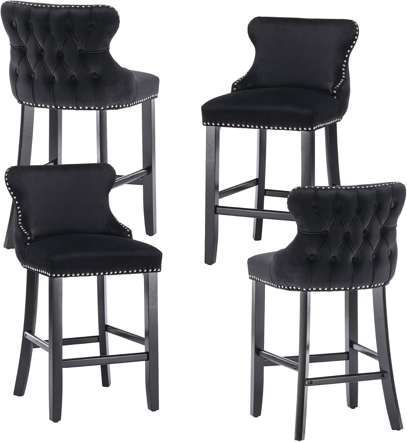 Amazon.com: Rhomtree 27 Inches Wingback Counter Height Bar Stools for ...