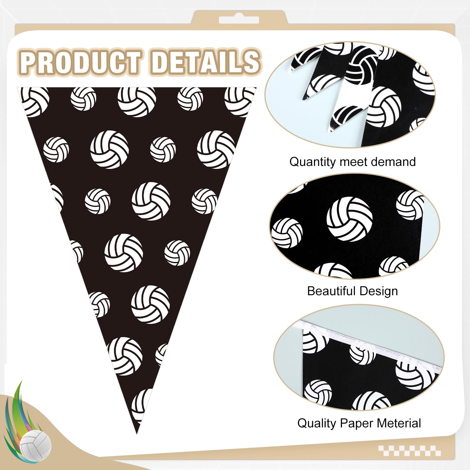 Snapklik.com : 5 Pcs 49 Ft Volleyball Party Decorations Pennant Banner ...