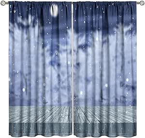Amazon.com: GoDazzling Winter Snow Scene Blackout Curtains, Snowflake ...