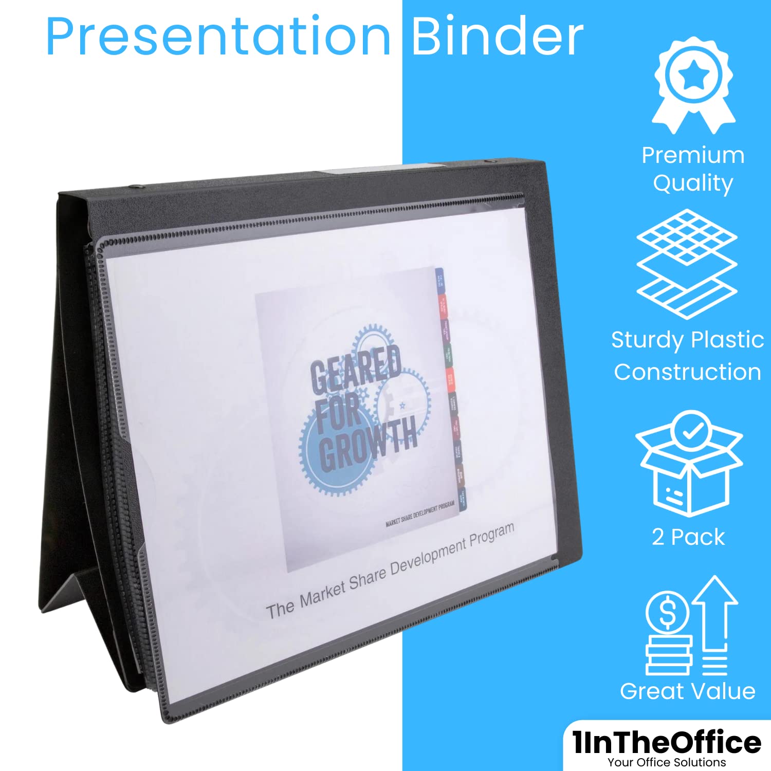 Snapklik.com : 1InTheOffice Presentation Binder 8 1/2" X 11" Sheet Size