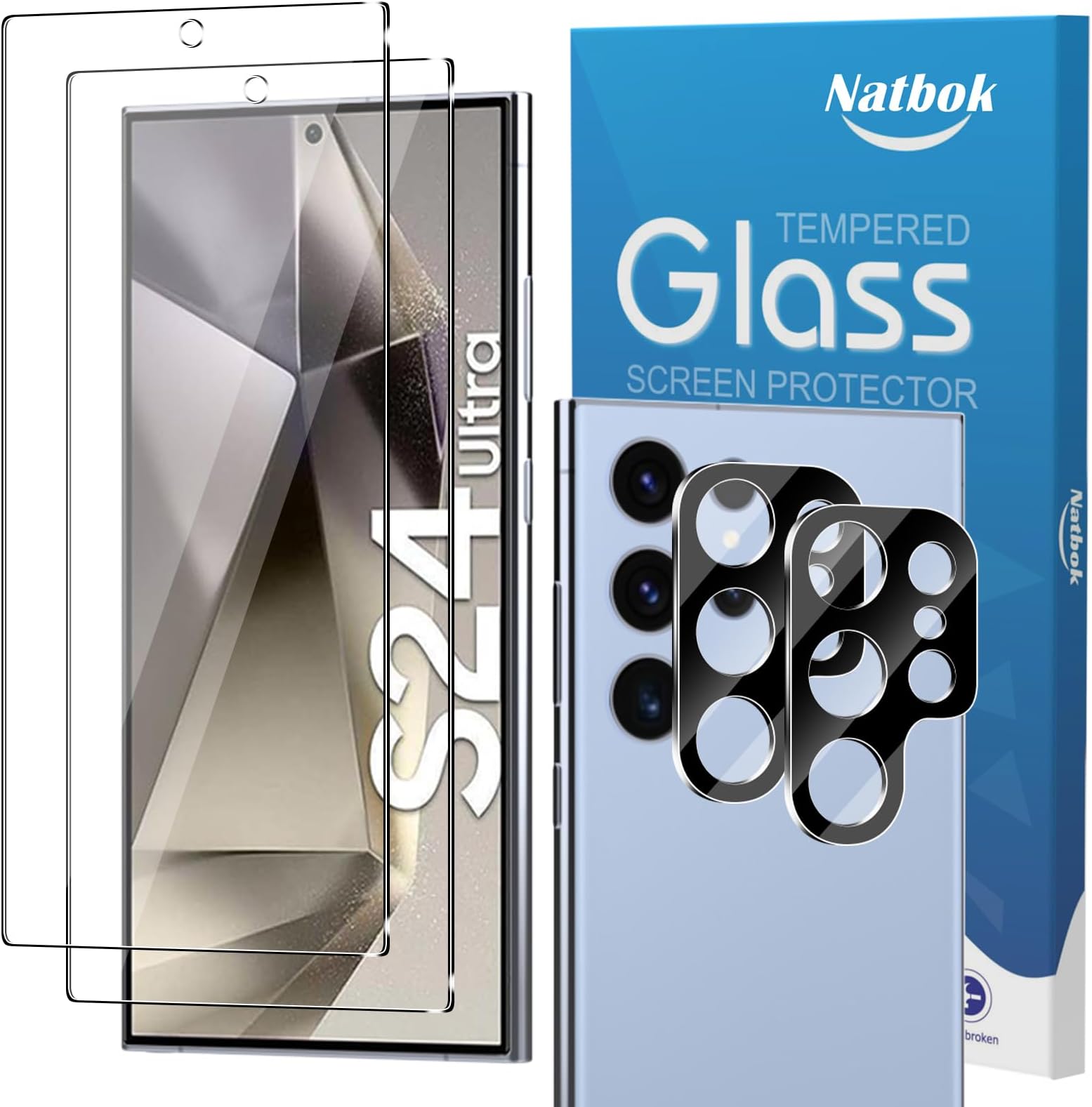 WFTE [2-Pack Screen Protector for Samsung Galaxy S24 Ultra 5G,Anti ...