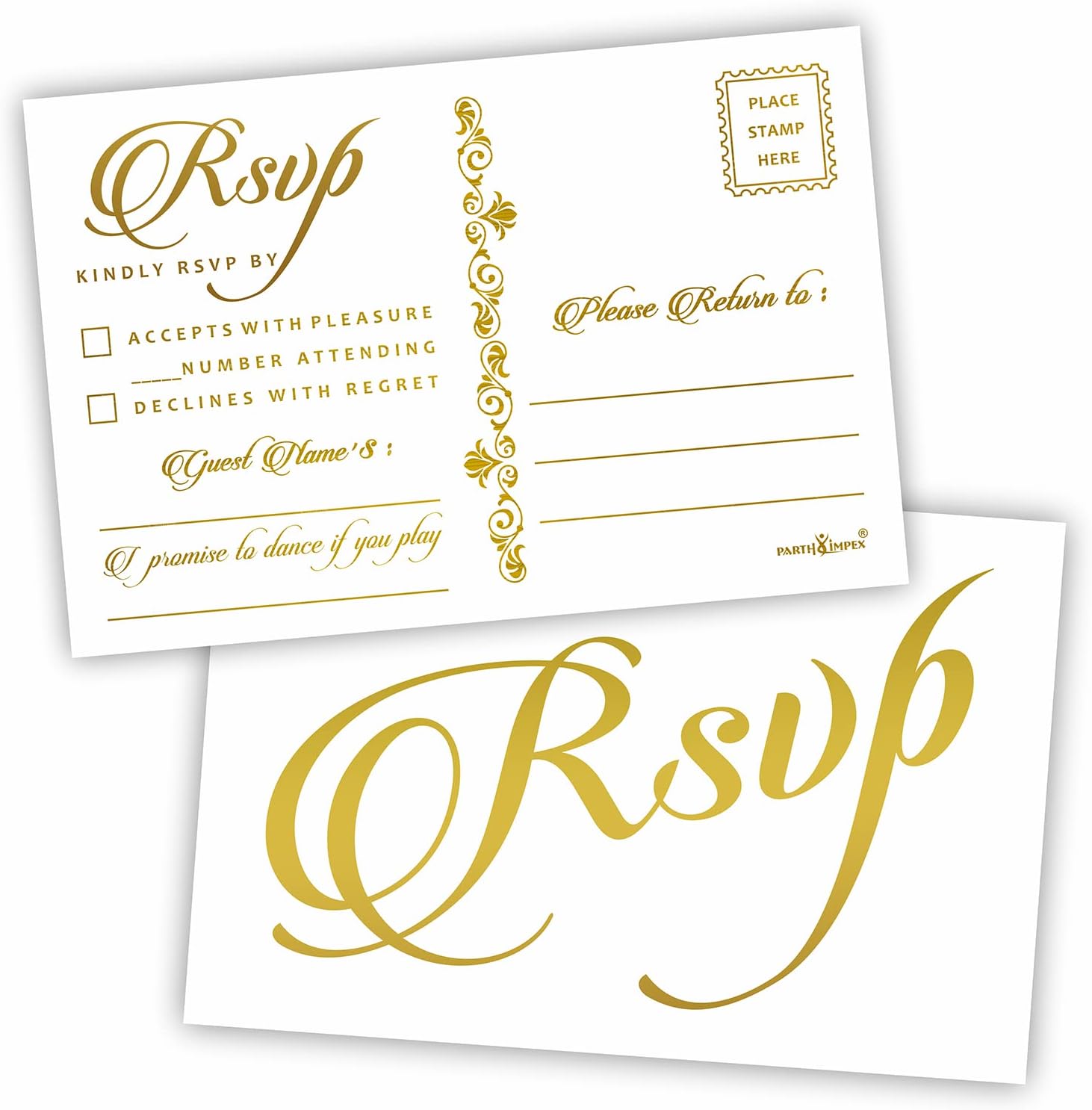 RSVP Cards + Self-Seal Envs - Pack 20 Postcards - Wedding Reception ...