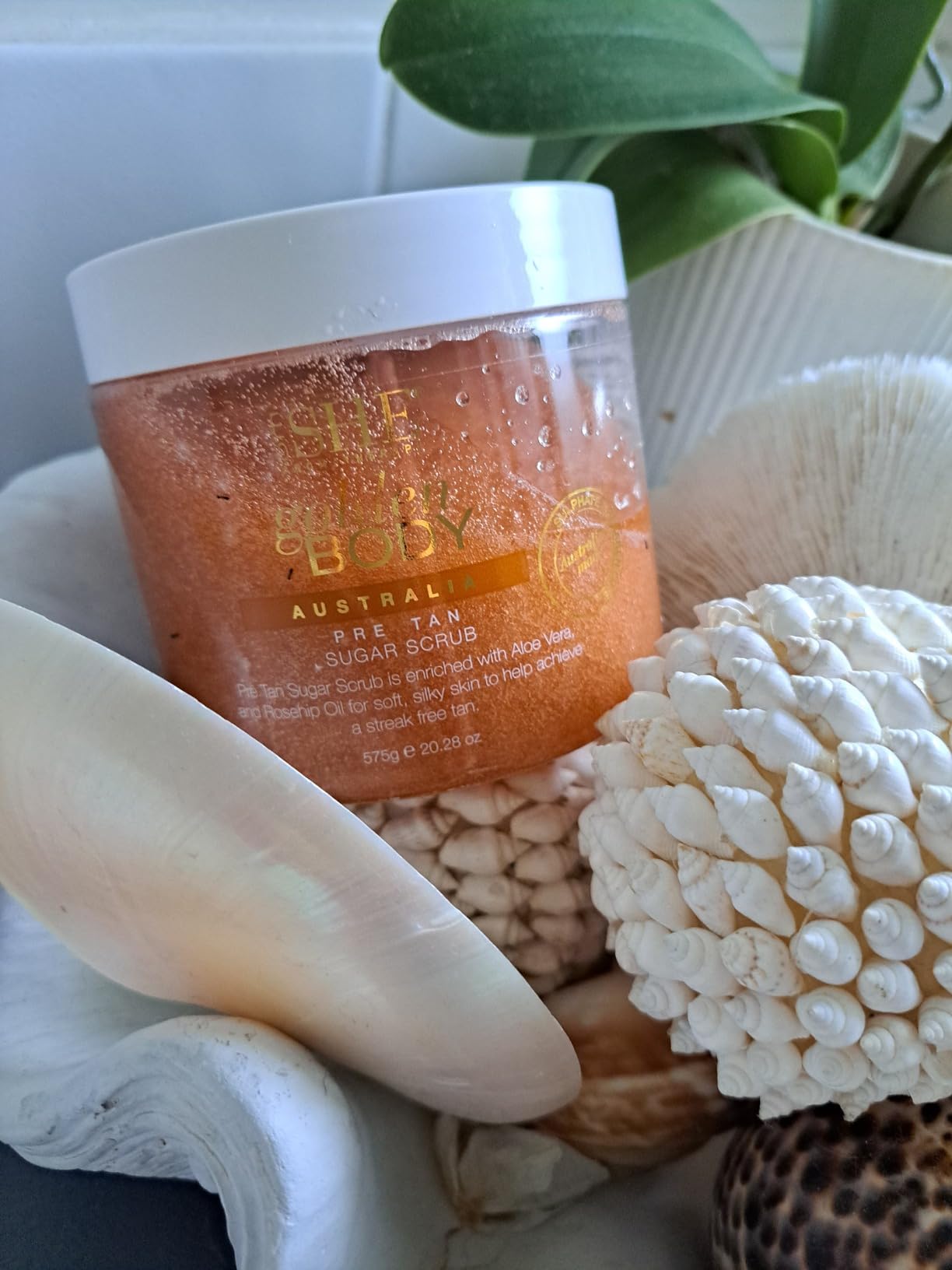 Om SHE Aromatherapy Golden Body Pre Tan Sugar Scrub : Amazon.com.au ...