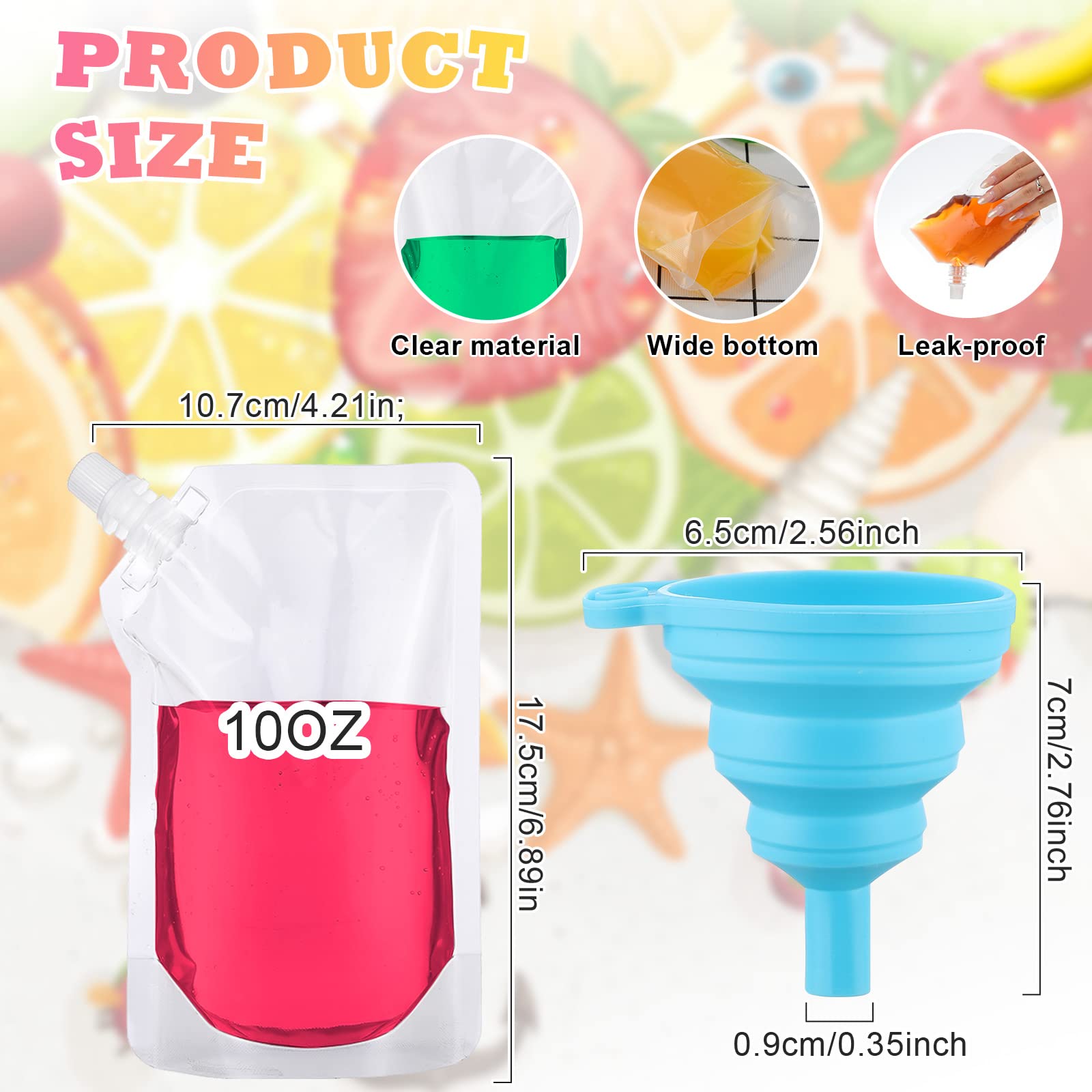 200 Pcs Reusable Plastic Flask Concealable Pouches for Adults ...