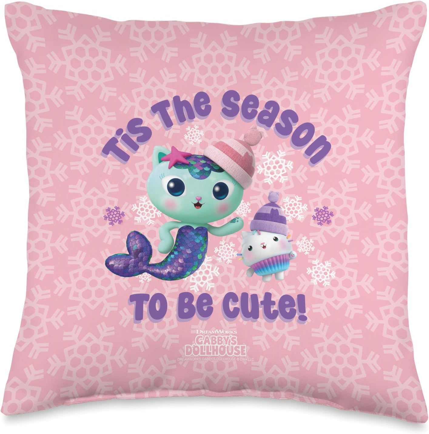 Amazon.com: DreamWorks Gabby’s Dollhouse Holiday MerCat & Cakey Throw ...