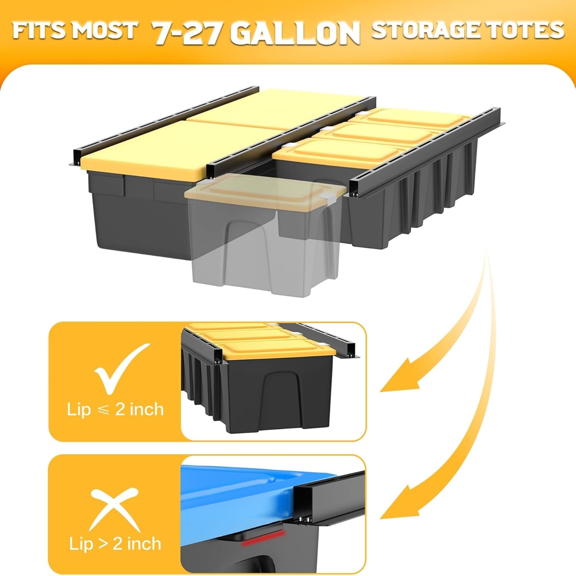 Snapklik.com : WALMANN Overhead Tote Storage Rail System, Garage ...