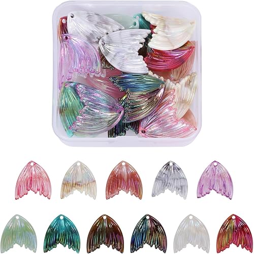 Amazon.com: COGCHARGER 22 Pieces Resin Fish Tail Charm Pendant Colorful ...